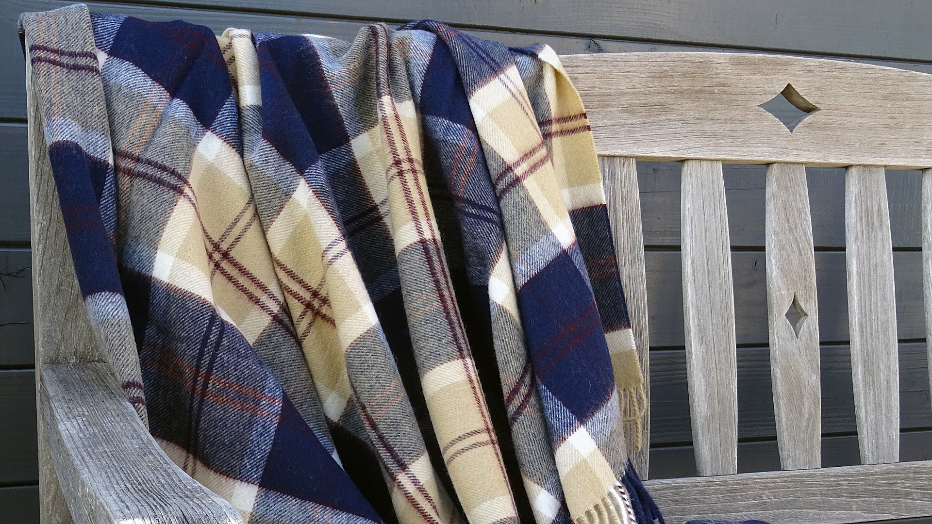 Wolldecken und Plaids aus England und Schottland in Tartan